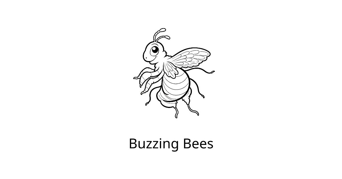 Buzzing Bees | Free Coloring Page