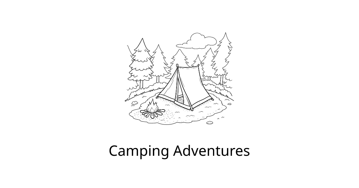 Camping Adventures | Free Coloring Page