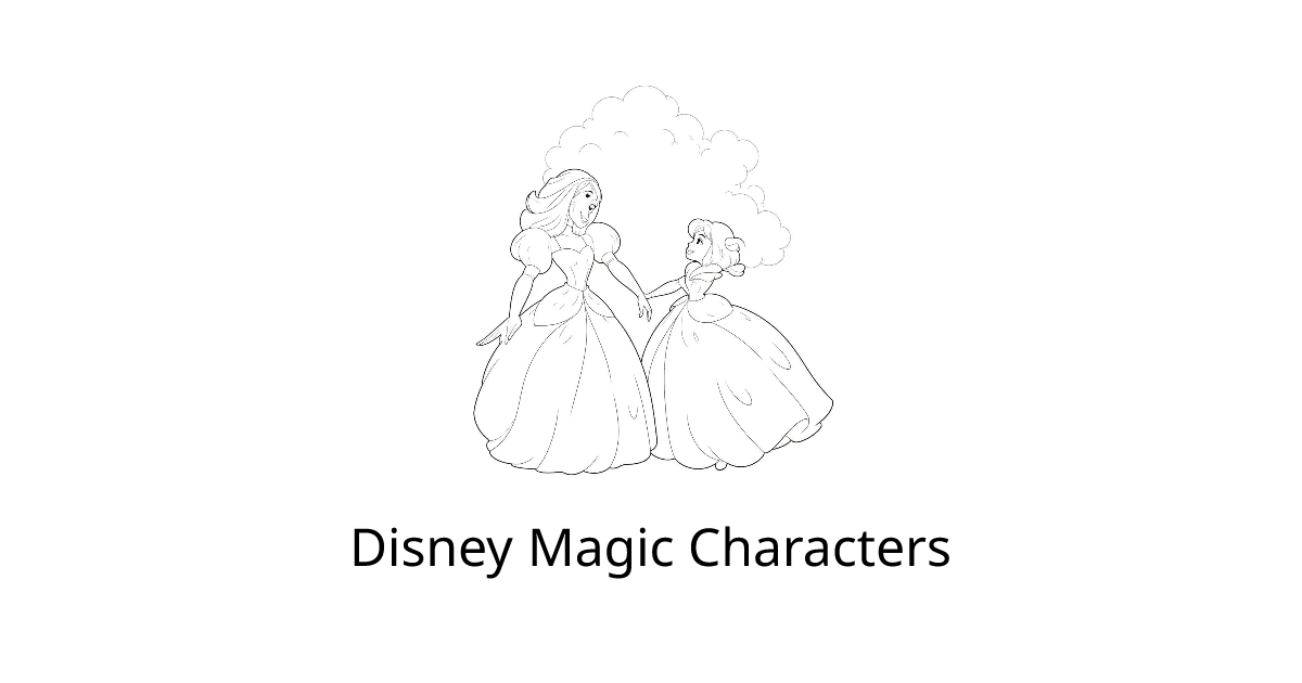Disney Magic Characters | Free Coloring Page