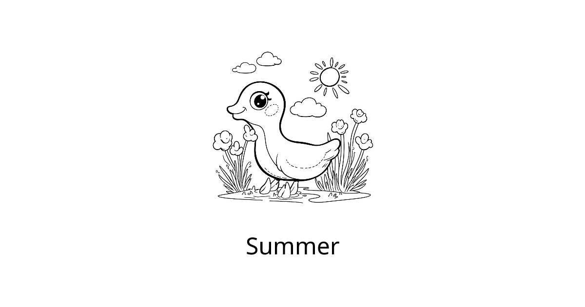 Summer | Free Coloring Page